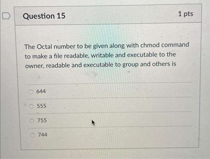 Solved The Octal Number To Be Given Along With Chmod Command