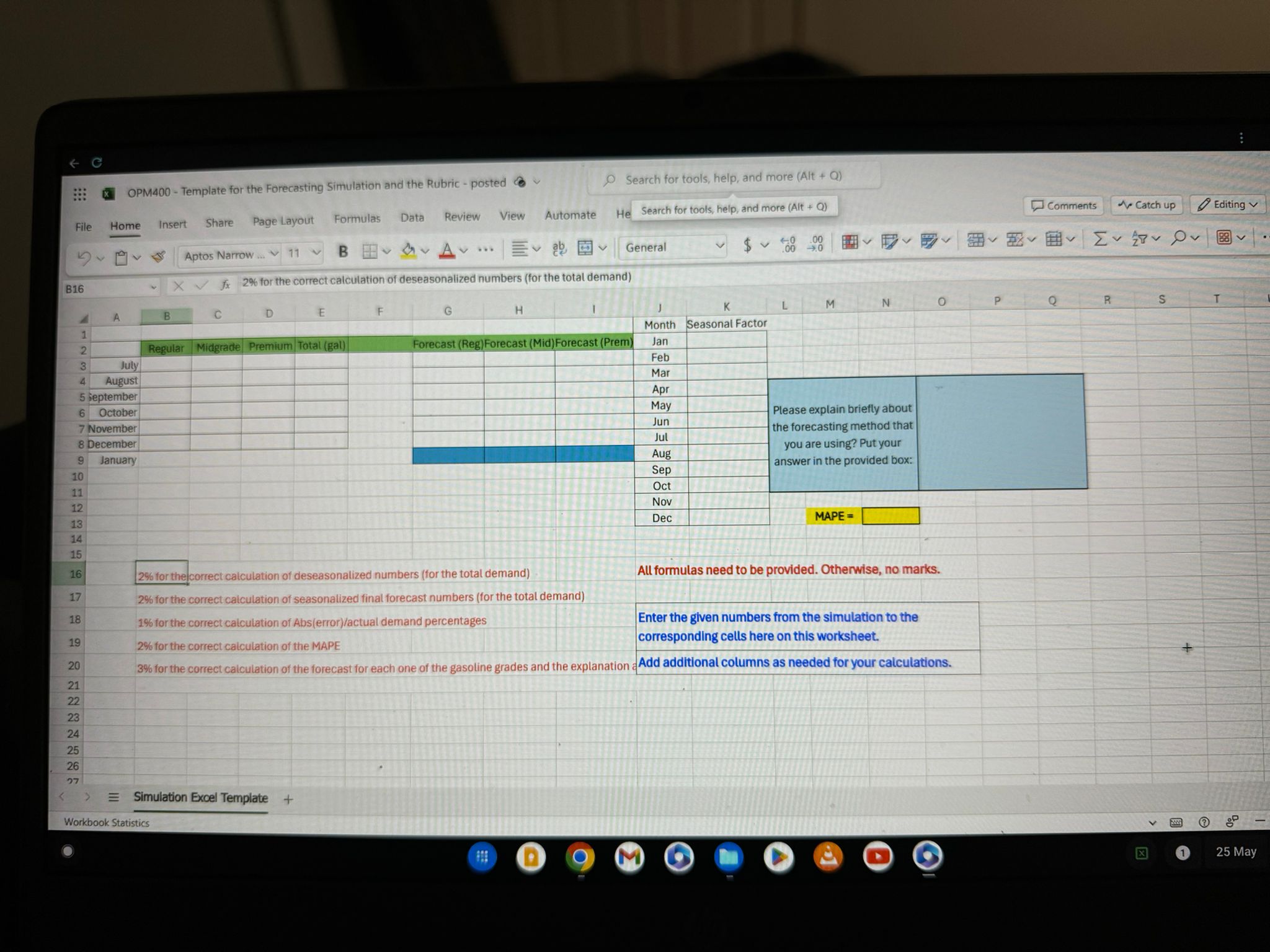 Solved 2% ﻿for the correct calculation of deseasonalized | Chegg.com