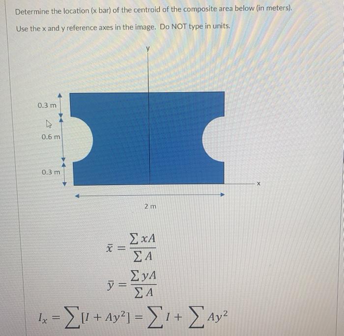 Solved Determine the location (x bar) of the centroid of the | Chegg.com