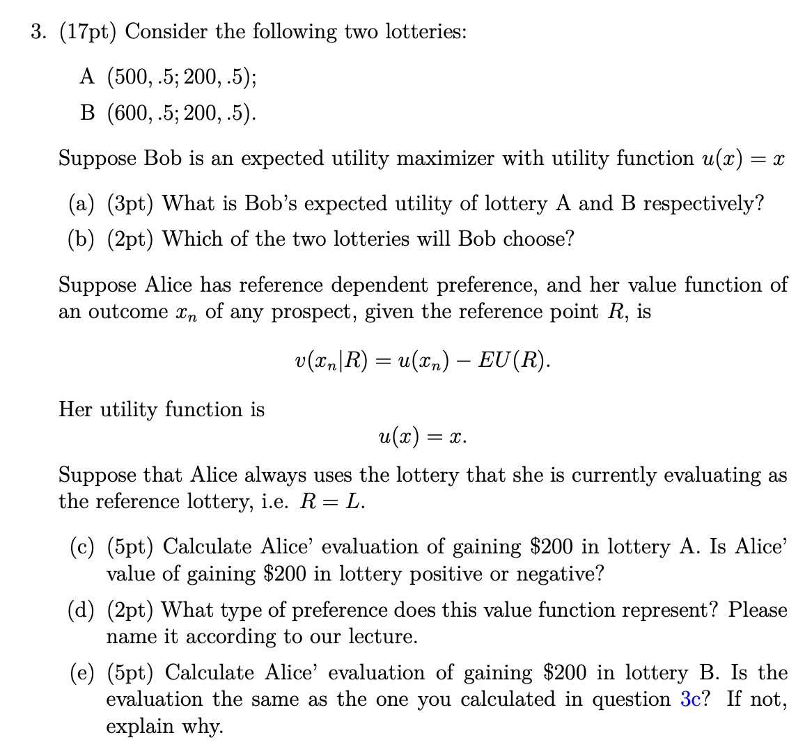 Solved (8pt) ﻿Consider the following experiments.(17pt) | Chegg.com