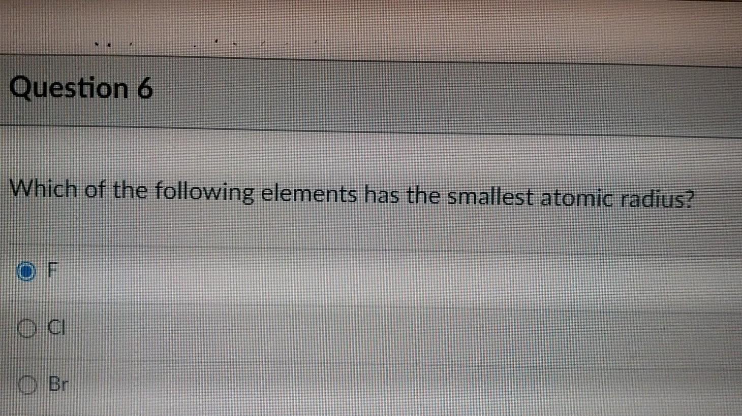 Solved Which of the following elements has the smallest | Chegg.com