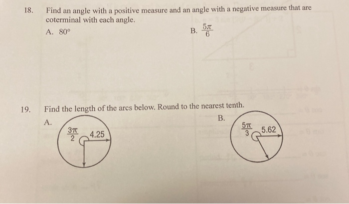 Solved 18. Find an angle with a positive measure and an | Chegg.com