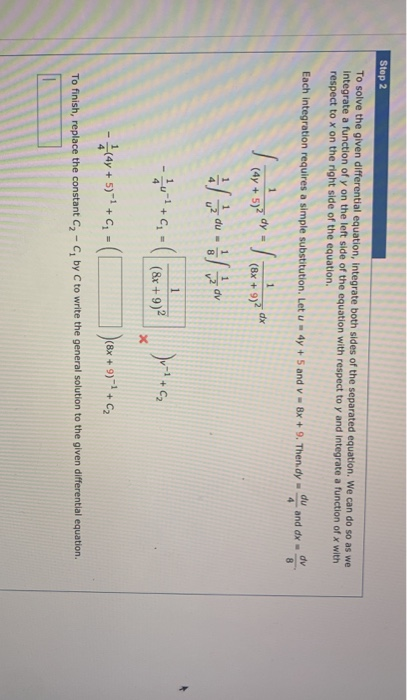 Solved Step 2 To solve the given differential equation, | Chegg.com
