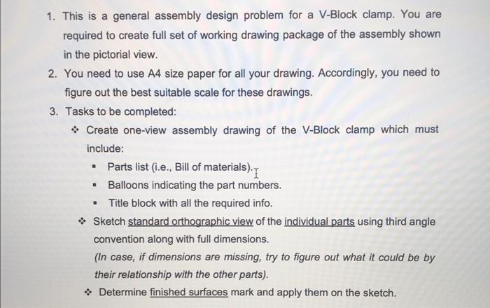 Solved 1. This is a general assembly design problem for a | Chegg.com