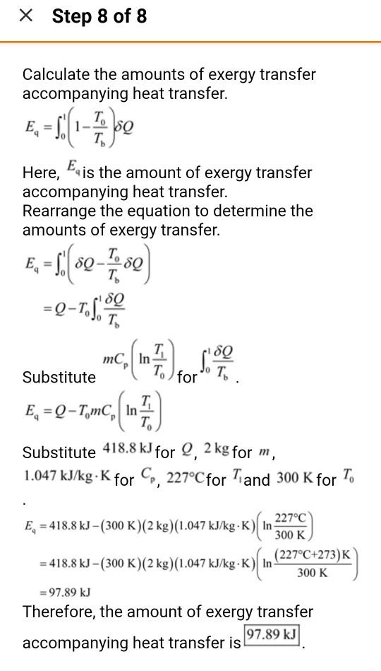 Solved X Chapter 7 Problem 28P Applying the Exergy Balance: | Chegg.com