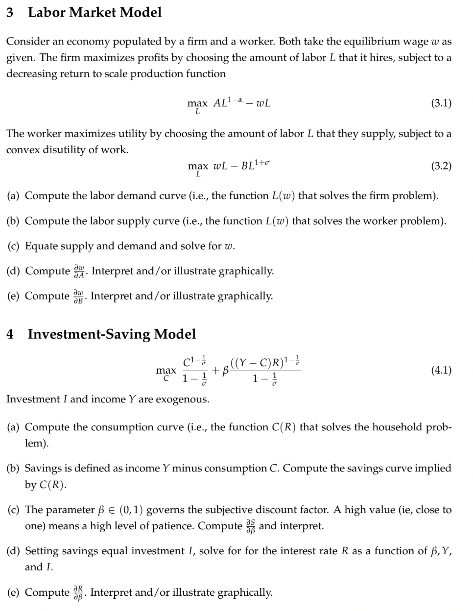 Solved 3 ﻿Labor Market ModelConsider an economy populated by | Chegg.com