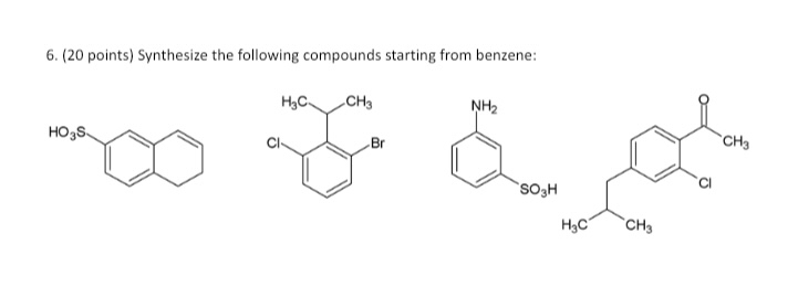 Solved (20 ﻿points) ﻿Synthesize the following compounds | Chegg.com