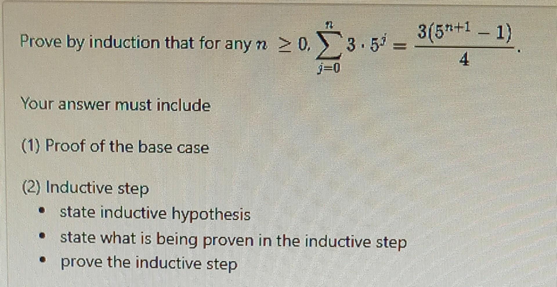 Solved Prove by induction that for any | Chegg.com
