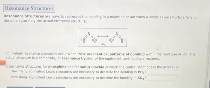 Solved Resonance Structures Are Ways To Represent The