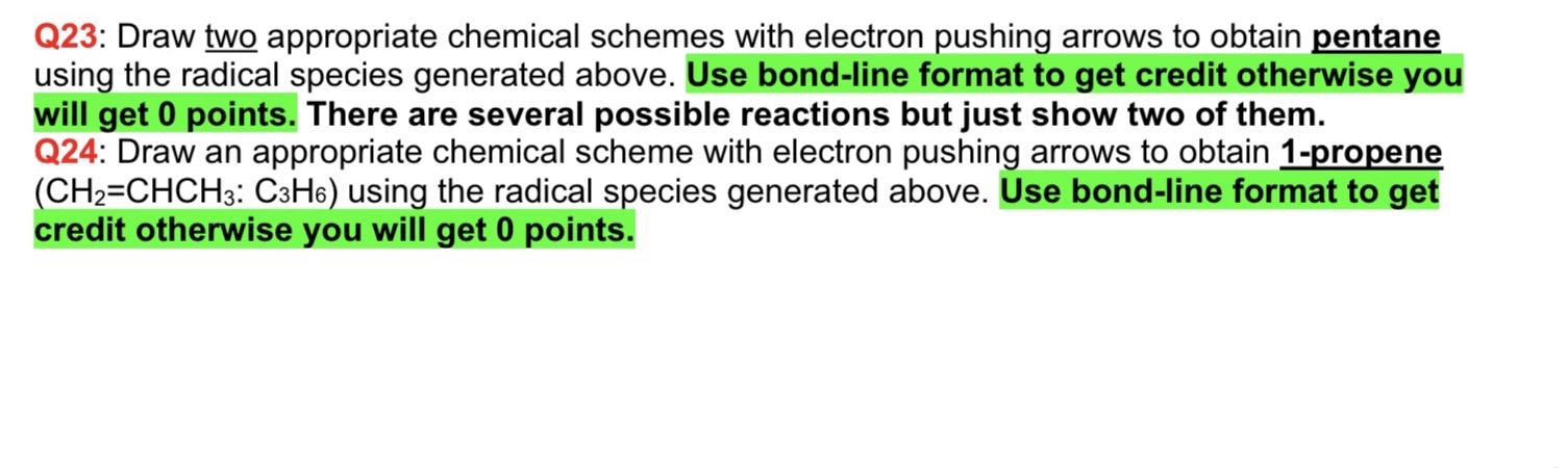 Q23: Draw two appropriate chemical schemes with | Chegg.com