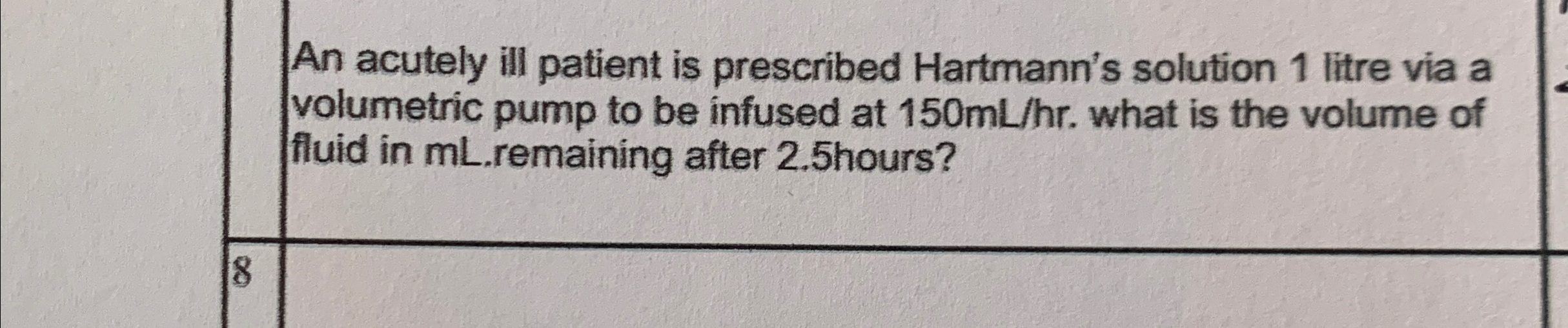 Solved An acutely ill patient is prescribed Hartmann's | Chegg.com