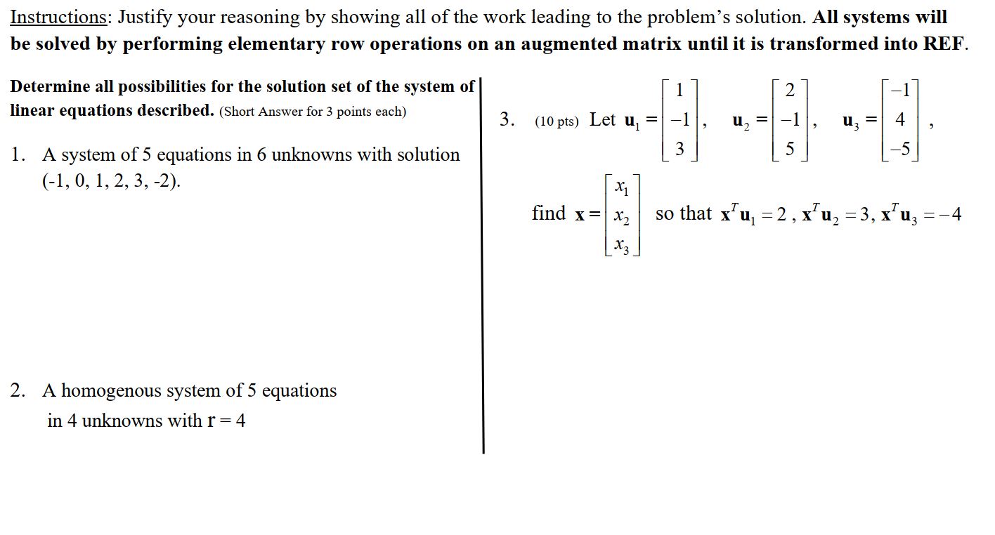 Solved Instructions: Justify your reasoning by showing all | Chegg.com