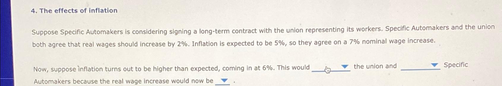 Solved The effects of inflationSuppose Specific Automakers | Chegg.com