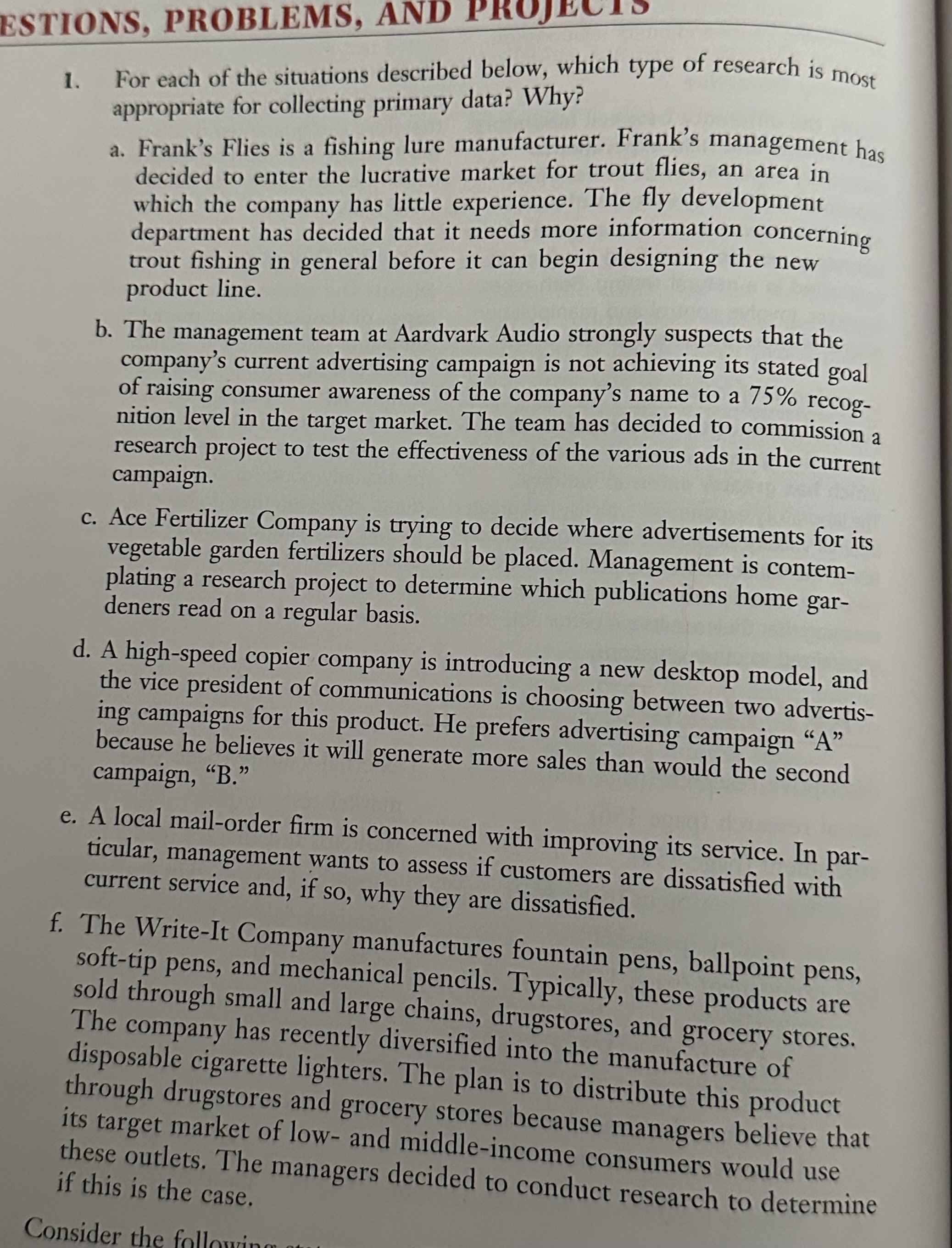Solved ESTIONS, PROBLEMS, AND PKOJECTSFor each of the | Chegg.com
