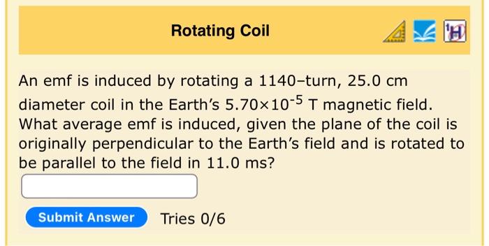 Solved Rotating Coil An emf is induced by rotating a | Chegg.com