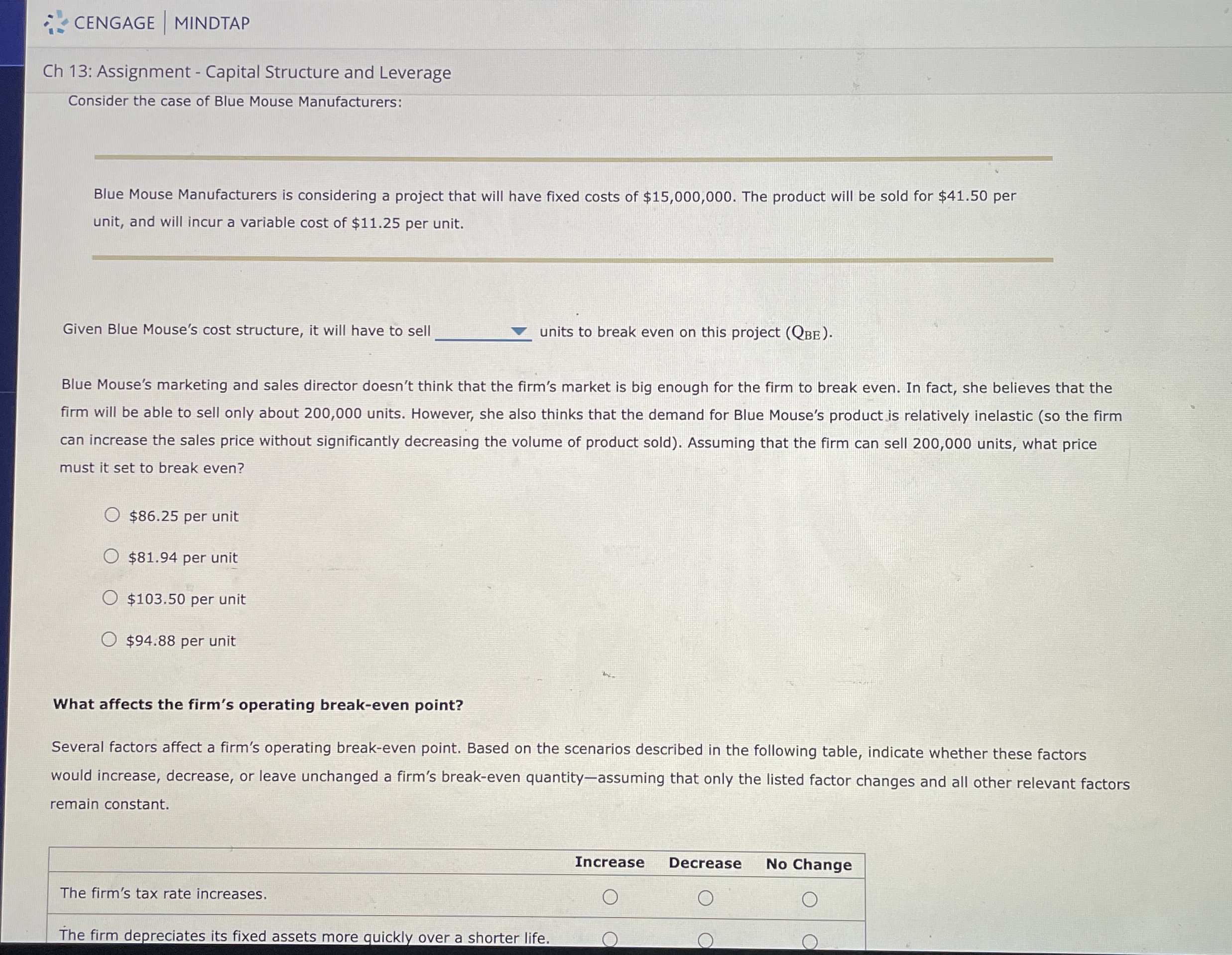Solved Ch 13: Assignment - ﻿Capital Structure and | Chegg.com