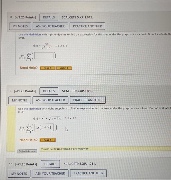 Solved [-/1.25 Points] SCALCET9 5.XP.1.012. Use this | Chegg.com