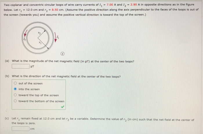 Solved Two coplanar and concentric circular loops of wire | Chegg.com