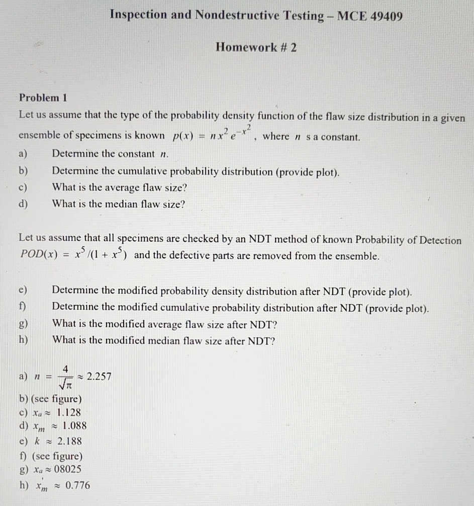 Inspection and Nondestructive Testing - ﻿MCE | Chegg.com