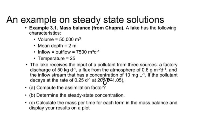 Solved in example on steady state solutions - Example 3.1. | Chegg.com