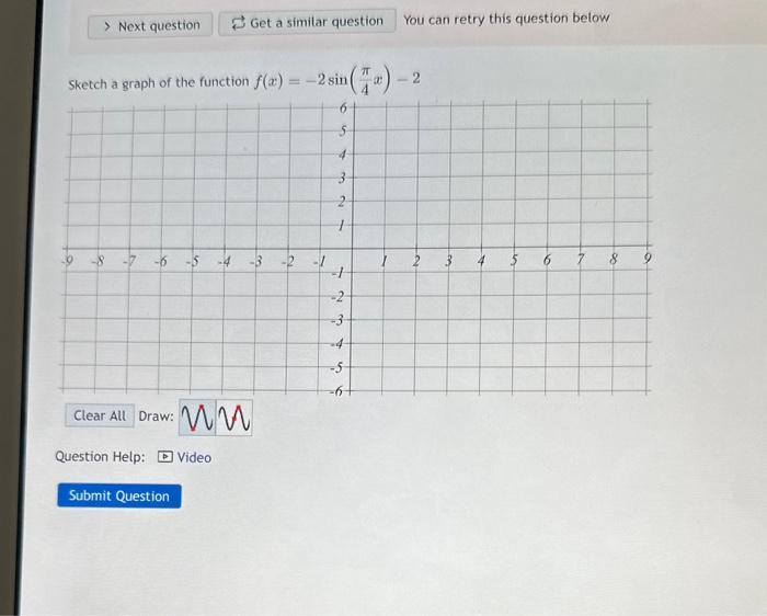 Solved f(x)=−2sin(4πx)−2 | Chegg.com