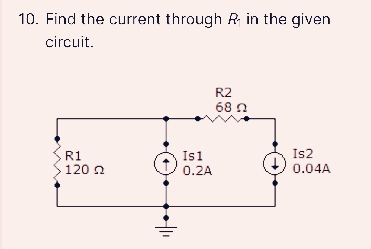 Solved Find the current through R1 ﻿in the given | Chegg.com