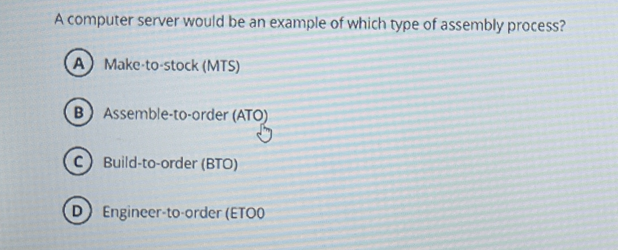 Solved A computer server would be an example of which type | Chegg.com