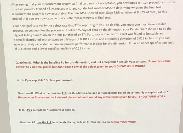 Solved After seeing that your measurement system at final | Chegg.com