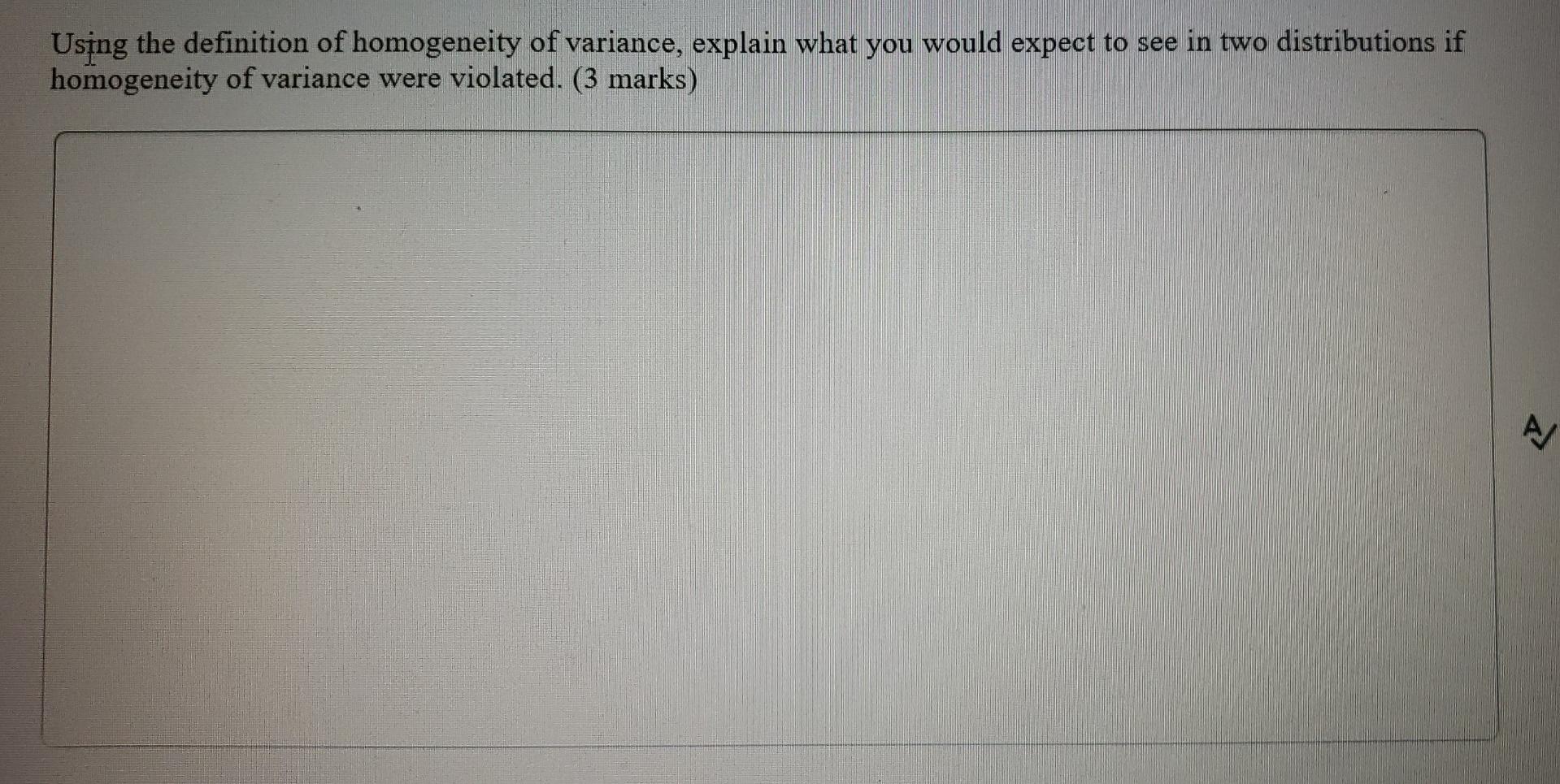 Solved Using the definition of homogeneity of variance, | Chegg.com