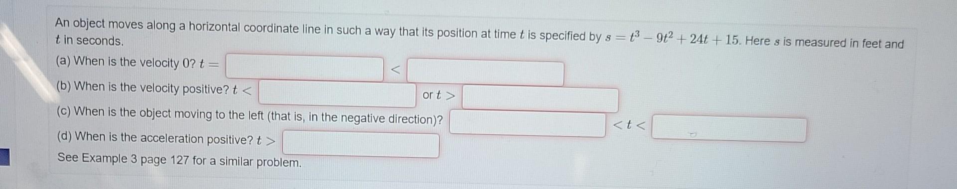 Solved An object moves along a horizontal coordinate line in | Chegg.com