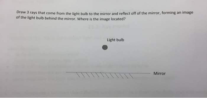 Solved Draw 3 rays that come from the light bulh to the | Chegg.com