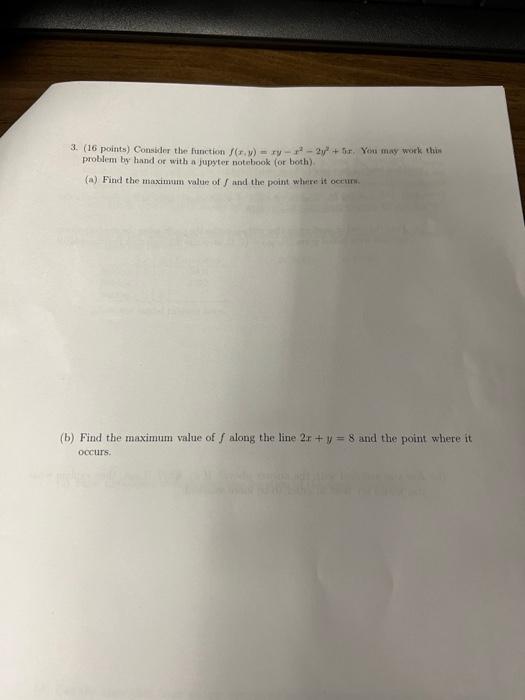 Solved 3. (16 points) Consider the function (r.v) - - - 2 + | Chegg.com