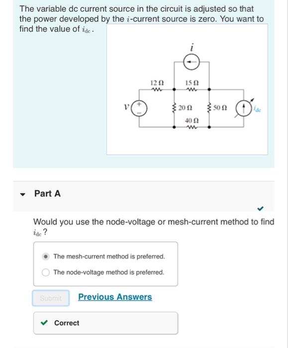 Solved The variable dc current source in the circuit is | Chegg.com