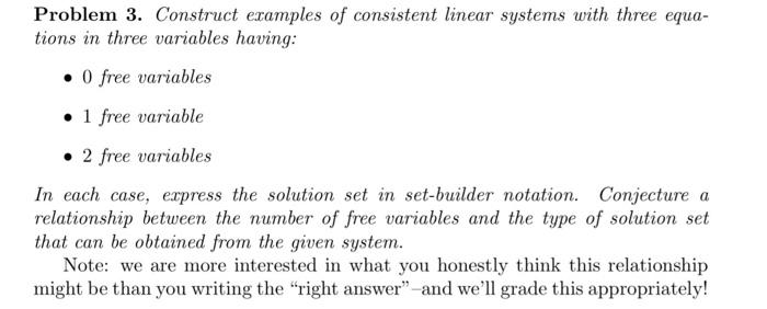 Solved Linear Algebra Problem 3 only; please explain | Chegg.com