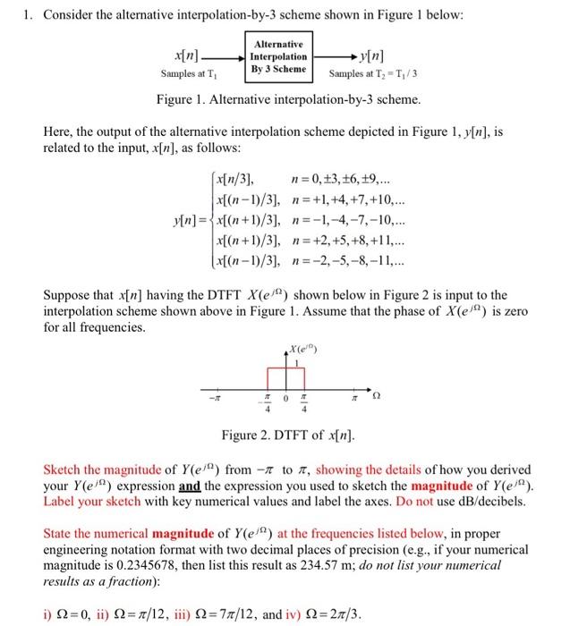 Solved 1. Consider the alternative interpolation-by- 3 | Chegg.com