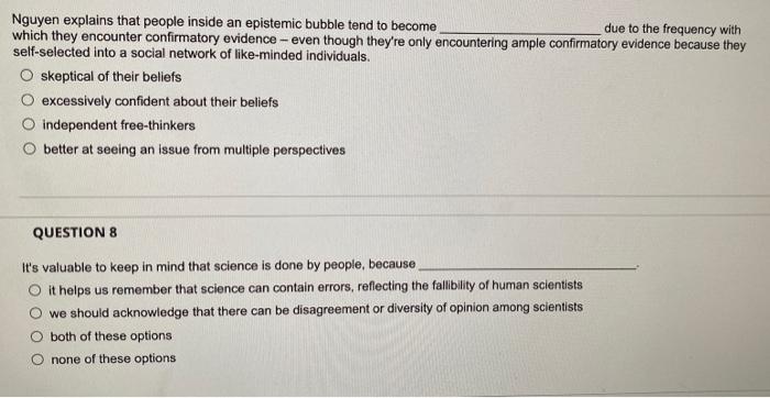 Nguyen explains that people inside an epistemic | Chegg.com