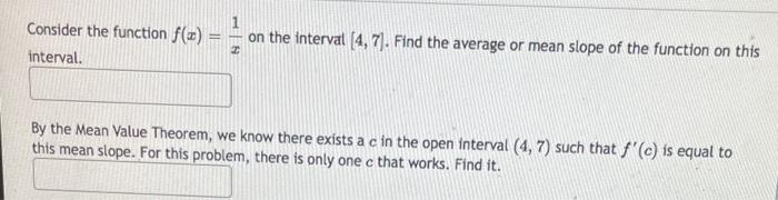 Solved Consider the function f(x)=x1 on the interval [4,7]. | Chegg.com