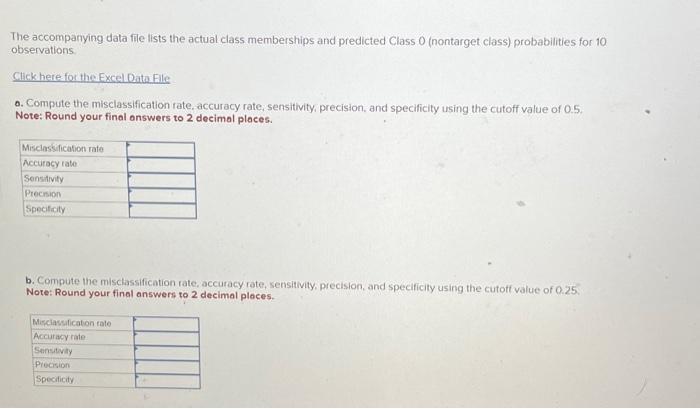 Solved The accompanying data file lists the actual class | Chegg.com