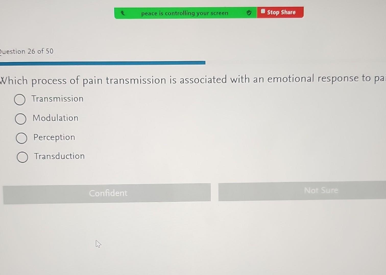 Solved Which process of pain transmission is associated with | Chegg.com