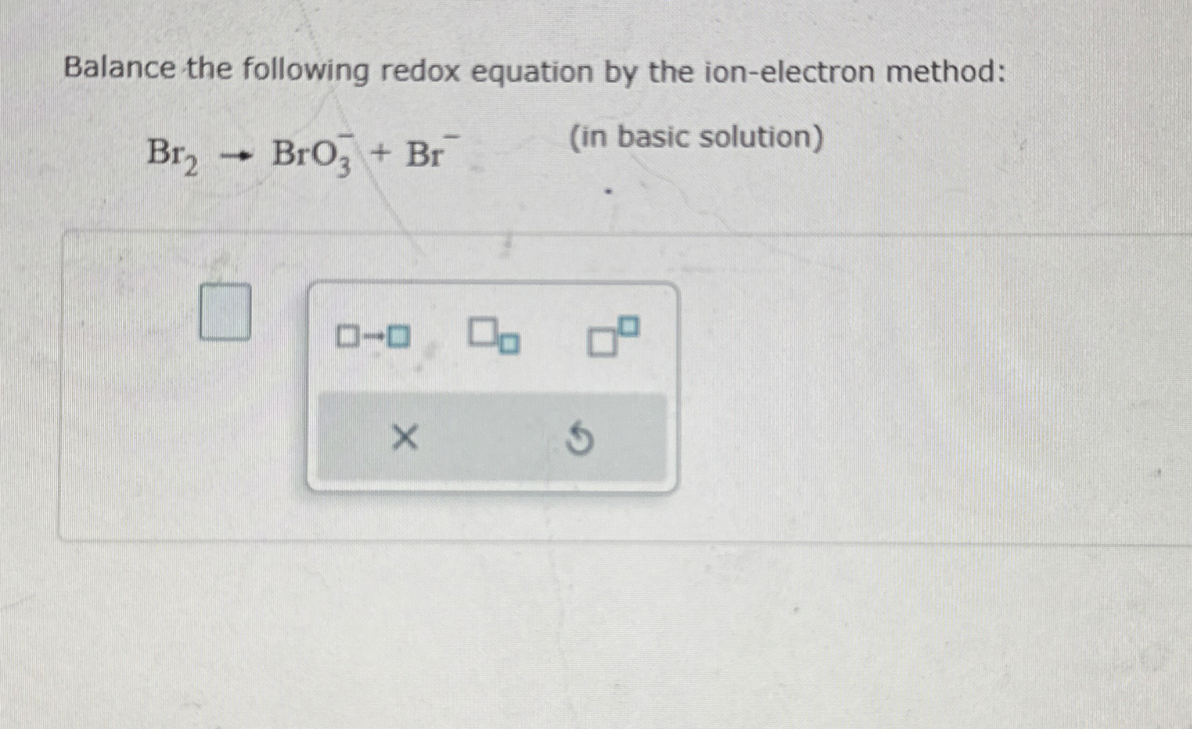 Solved Balance the following redox equation by the | Chegg.com