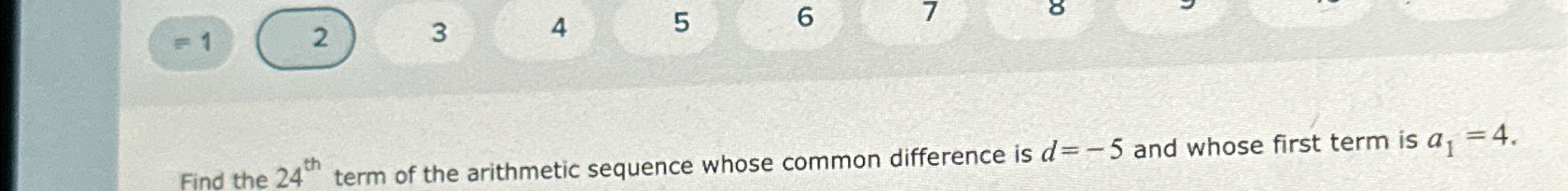 Solved =1234567Find the 24th ﻿term of the arithmetic | Chegg.com