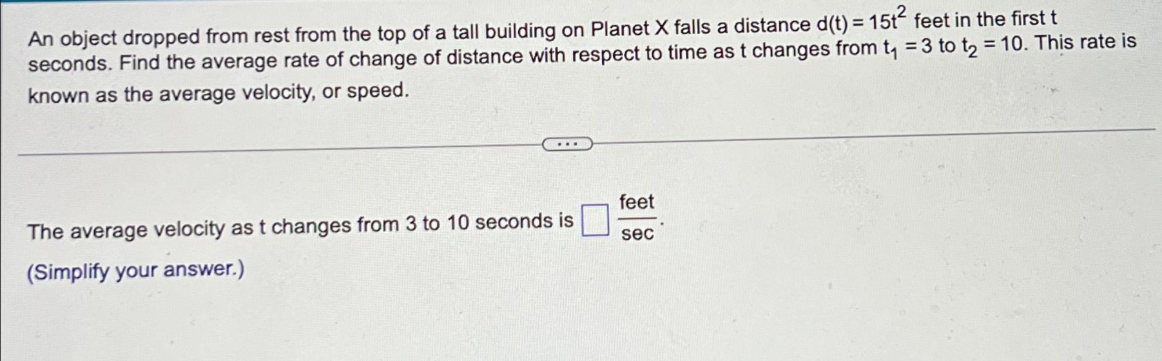 Solved An object dropped from rest from the top of a tall | Chegg.com