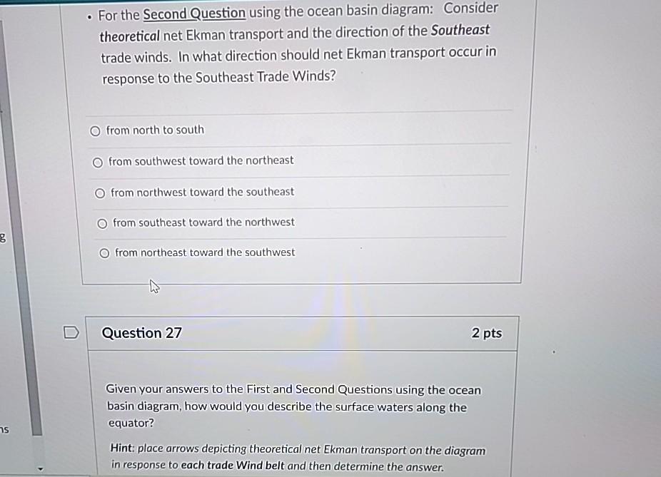 Solved For the Second Question using the ocean basin | Chegg.com