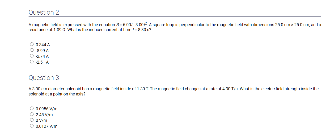 Solved Question 2A magnetic field is expressed with the | Chegg.com