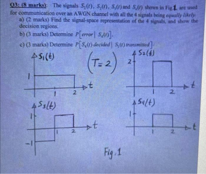 3: (8 marks): The signals S0). S.00). S,() and 5,0) | Chegg.com
