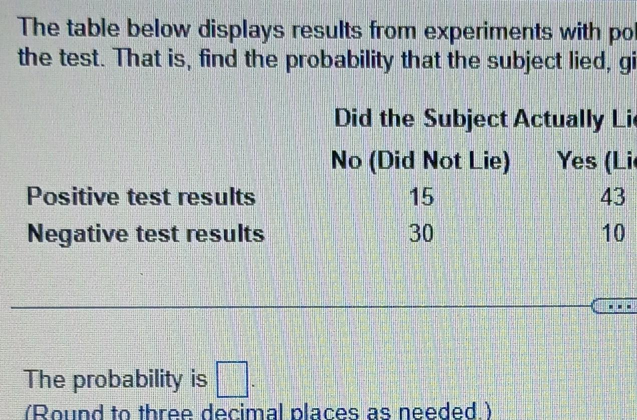 Solved The table below displays results from experiments | Chegg.com