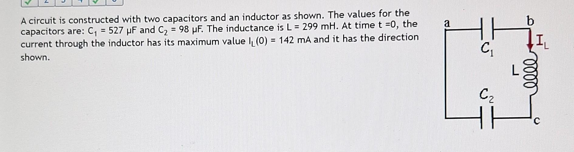 A circuit is constructed with two capacitors and an | Chegg.com
