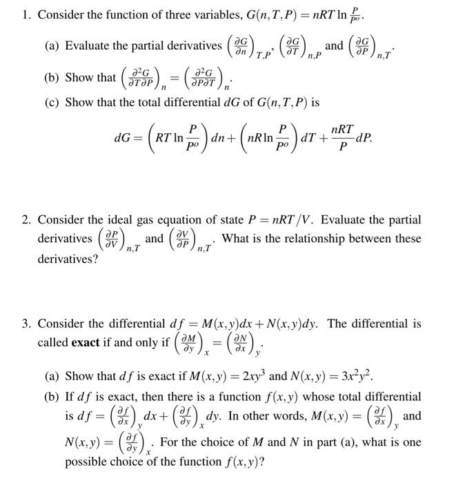 Solved 1. Consider the function of three variables, | Chegg.com