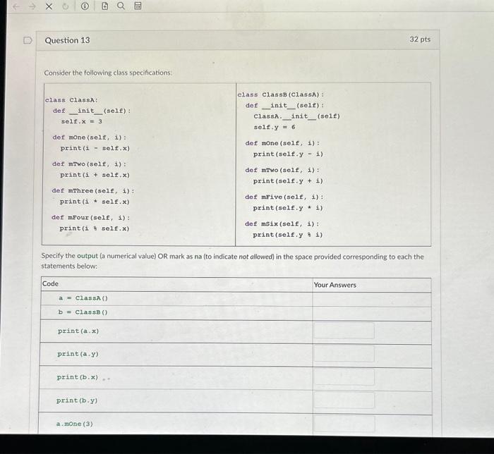 Solved Specify the output (a numerical value) OR mark as na | Chegg.com