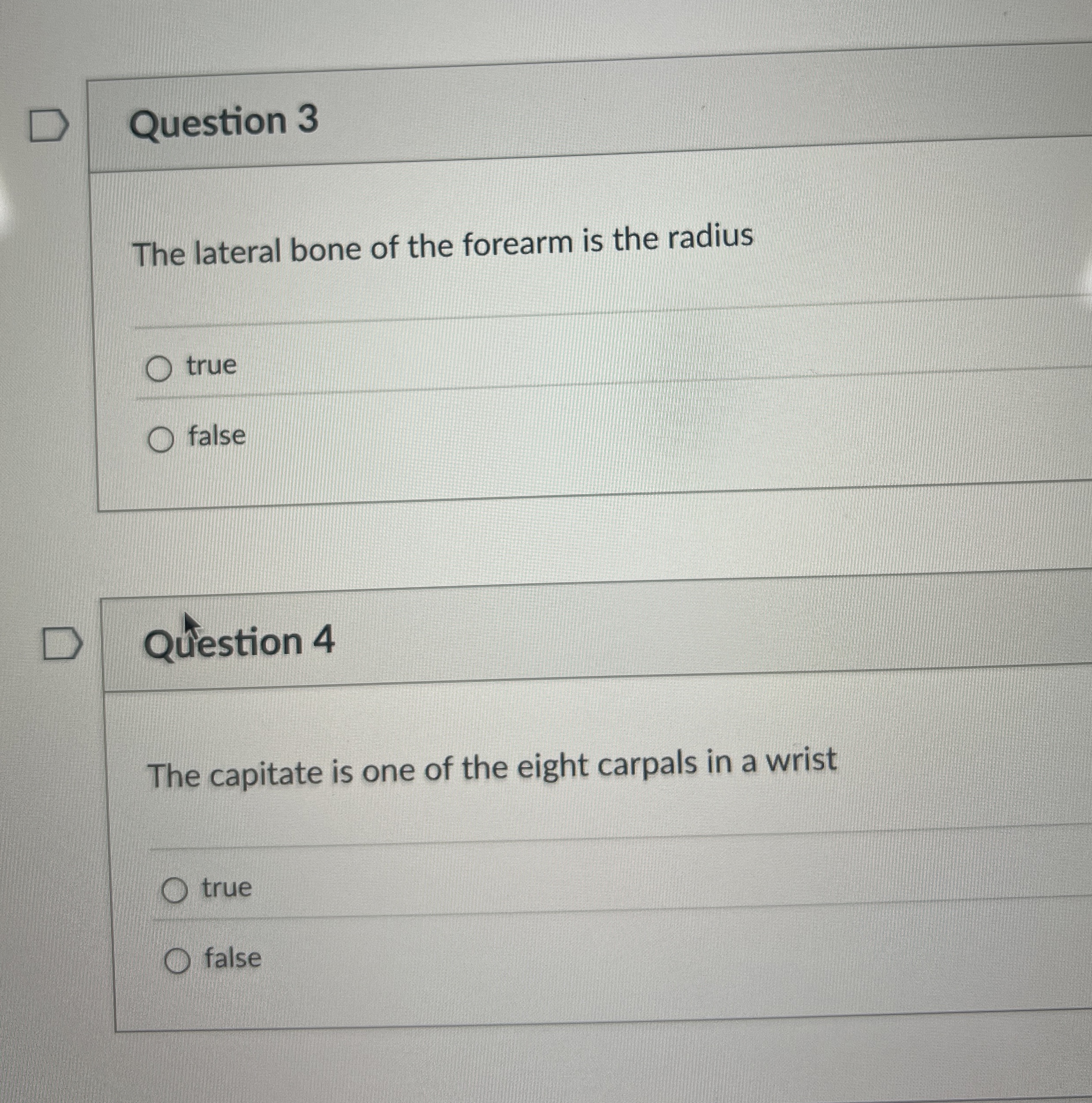 Solved Question 3The lateral bone of the forearm is the | Chegg.com